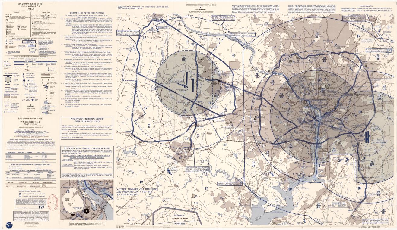 Washington DC Helicopter Route Chart 1988